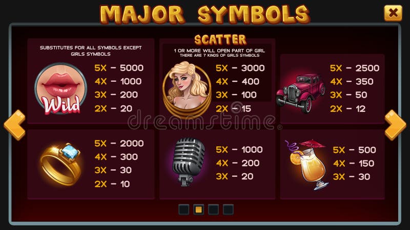 Info screen for slots game stock vector. Illustration of casino - 147275264