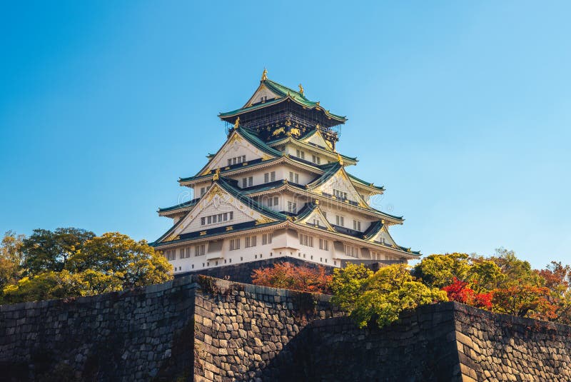 Main Keep, Tenshu, of Osaka Castle Stock Image - Image of fort, tower ...