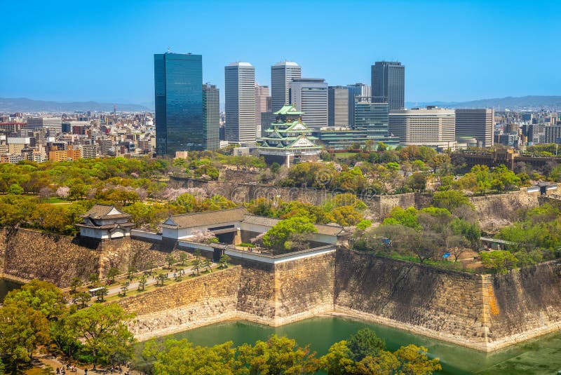 Main Keep and the Wall of Osaka Castle at Osaka Stock Image - Image of ...