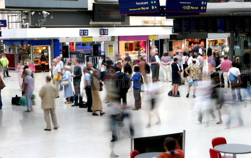 Main Line Station stock image. Image of train, crowd, english - 424983