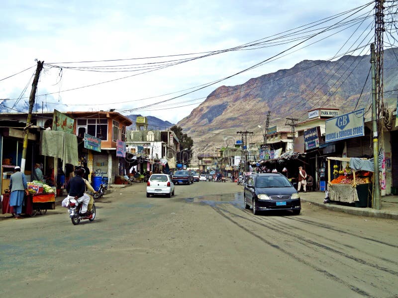 Main Market of Gilgit, District Capital of Gilgit-Baltistan, Pakistan ...