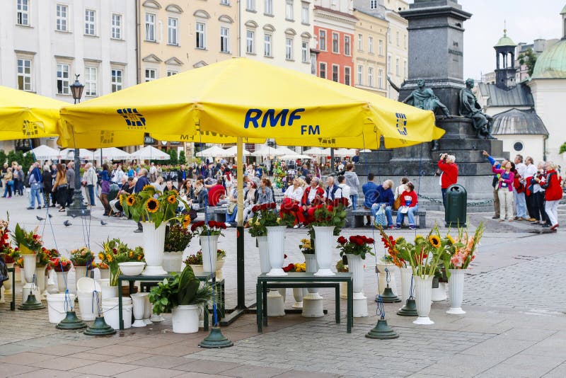 The Main Market Square, Krakow, Poland. Editorial Stock Photo - Image ...