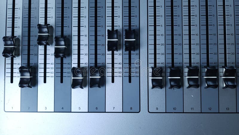 Main Master Level Control on the Audio Mixer. Stock Image - Image of ...