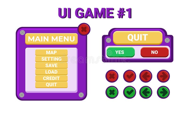 Main Menu Interface and Navigation for Smartphone Games Stock Vector ...