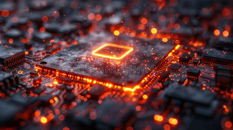 The Main Microchip on the Motherboard of Electrical Equipment. the ...