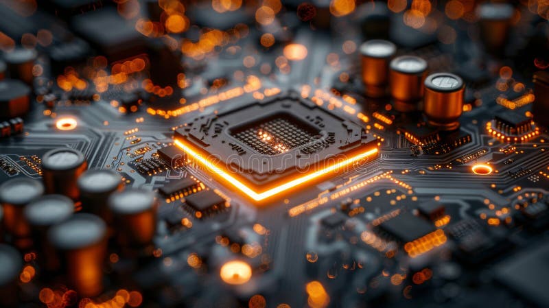 The Main Microchip on the Motherboard of Electrical Equipment. the ...