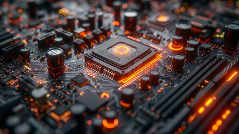 The Main Microchip on the Motherboard of Electrical Equipment. the ...