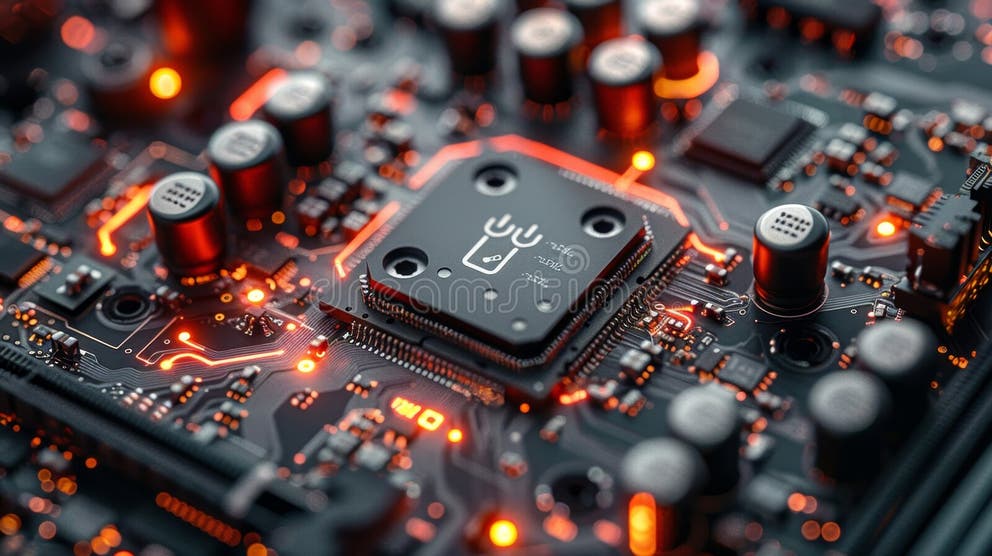 The Main Microchip on the Motherboard of Electrical Equipment. the ...