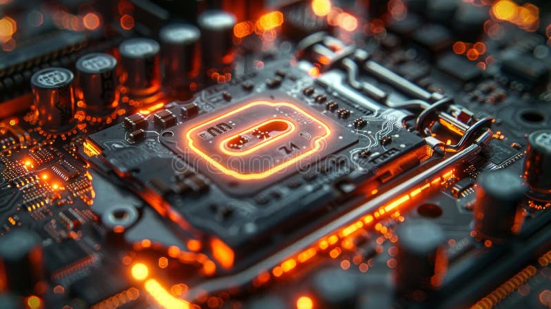 The Main Microchip on the Motherboard of Electrical Equipment. the ...