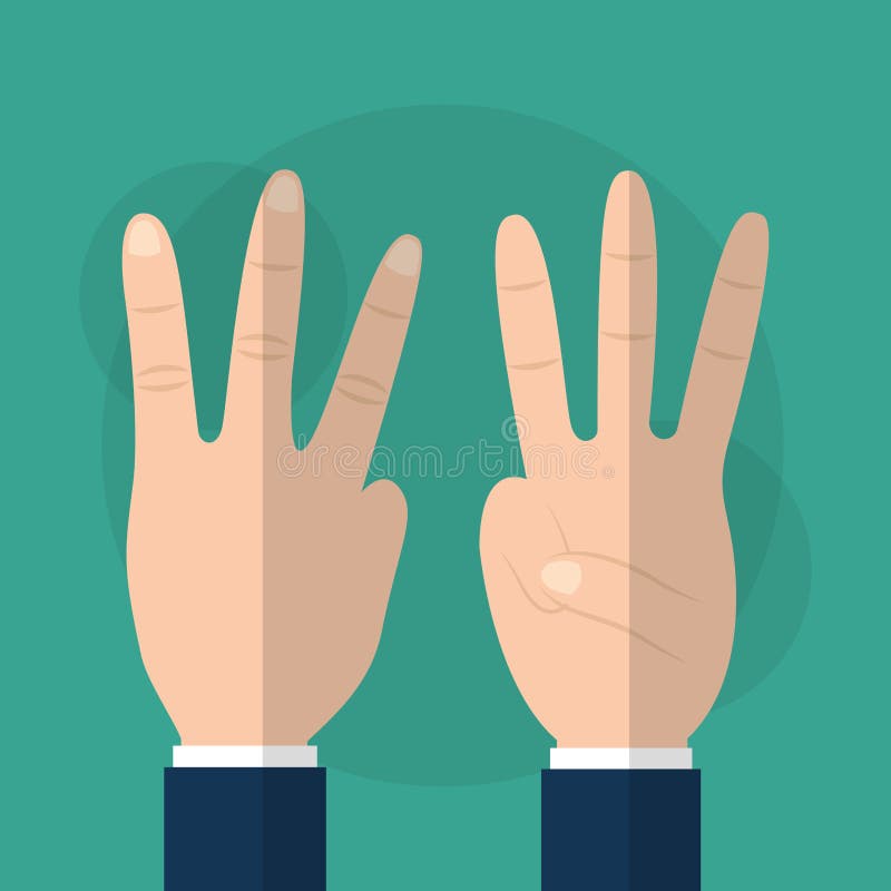 Main Montrant Faire Des Gestes De Trois Doigts Illustration de Vecteur ...