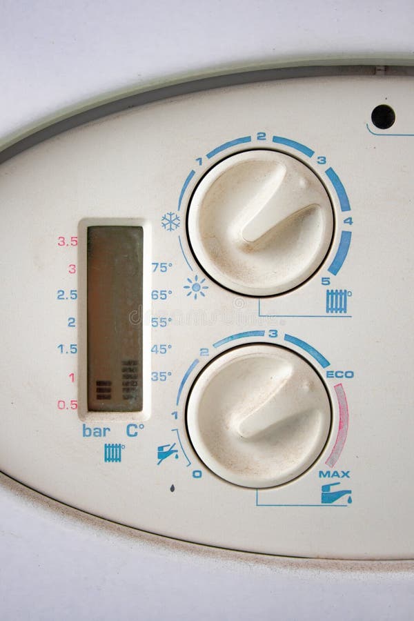 Main Panel of a Natural Gas Boiler of a Home Stock Image - Image of ...