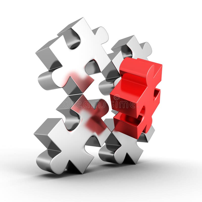 Main Part of Metallic Jigsaw Puzzle Stock Illustration - Illustration ...