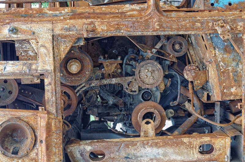Main part of rusty engine stock photo. Image of architecture - 60217840