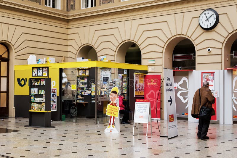 The Main Post Office in the Historic Center of Prague Editorial Stock ...