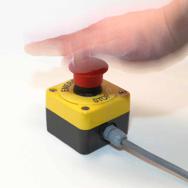 Main Poussant Le Bouton De Secours Image stock - Image du circuit ...