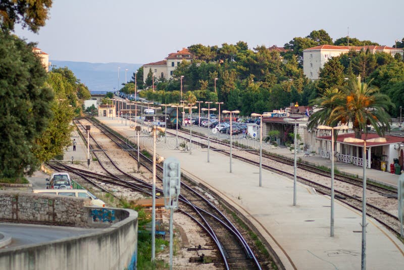 Main Railway Starion in Split, Croatia Stock Photo - Image of platform ...
