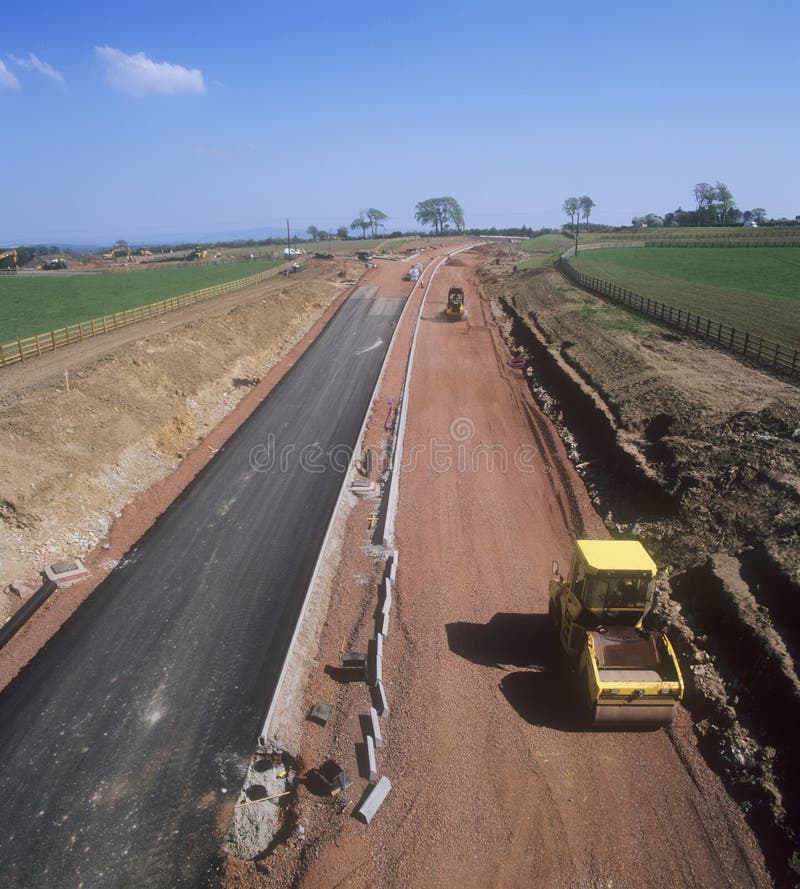 Main Road Under Construction Stock Photo - Image of roller ...