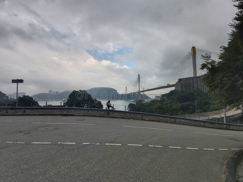 Main Road View Tsing Ma Bridge Tsuen Wan Stock Photo - Image of road ...