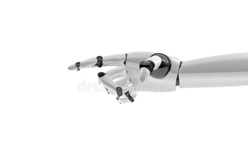 Main Robotique Sur Le Fond Blanc Illustration Stock - Illustration du ...