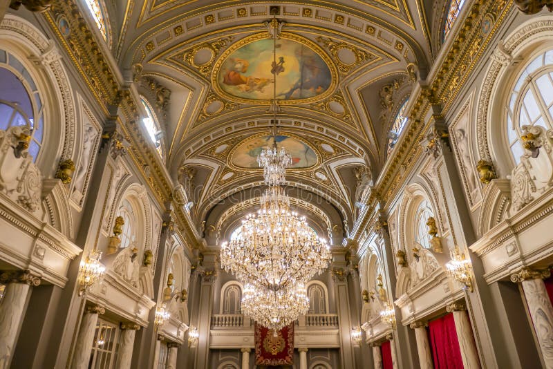 The Main Room of the Beautiful Town Hall of Valencia, Spain Editorial ...