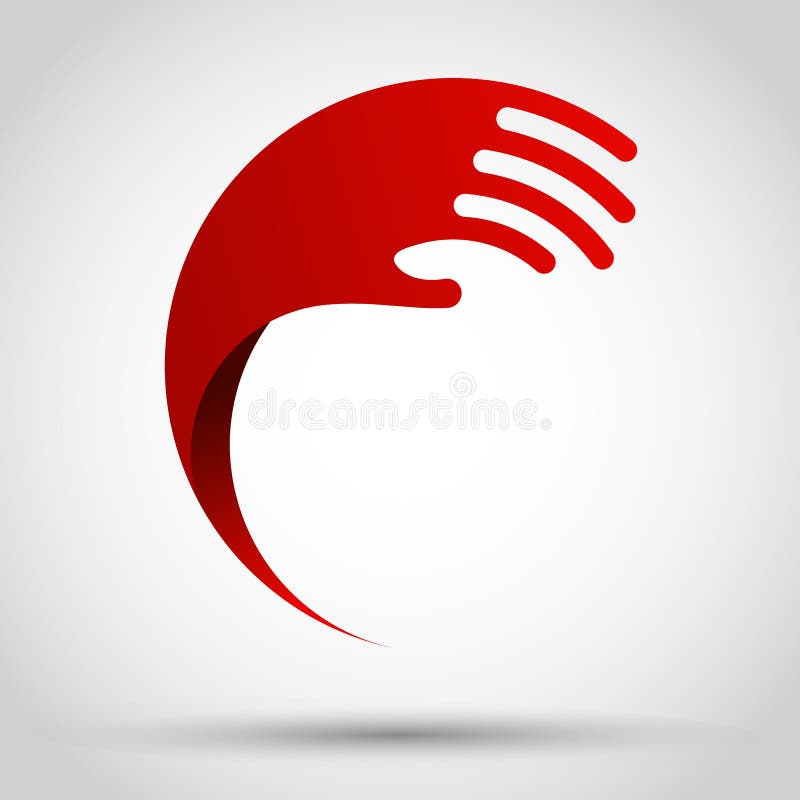 Main Rouge Abstraite De Vague Illustration de Vecteur - Illustration du ...