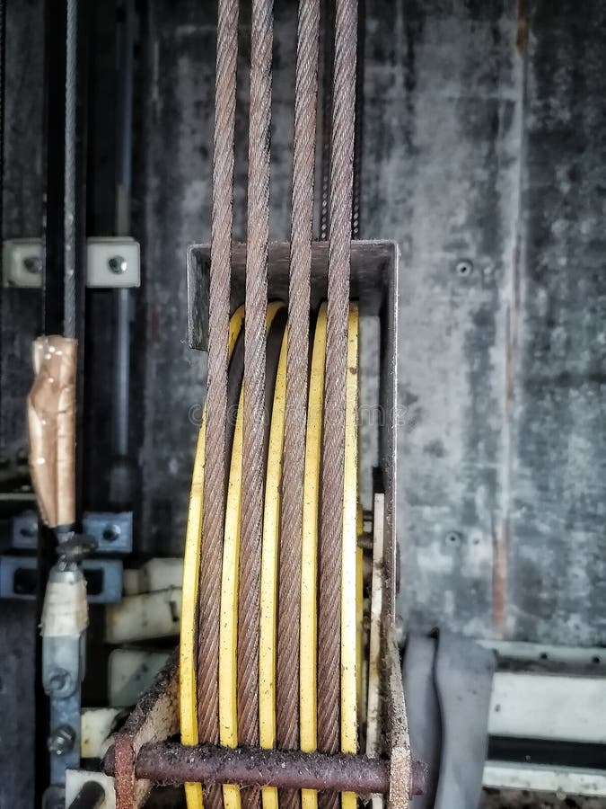 Main Rusted Suspension Rope with Sheave Stock Photo - Image of rusted ...
