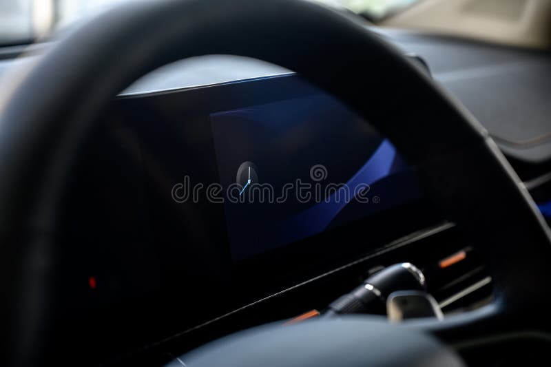 Main Screen in Modern Car Dashboard Stock Photo - Image of design ...