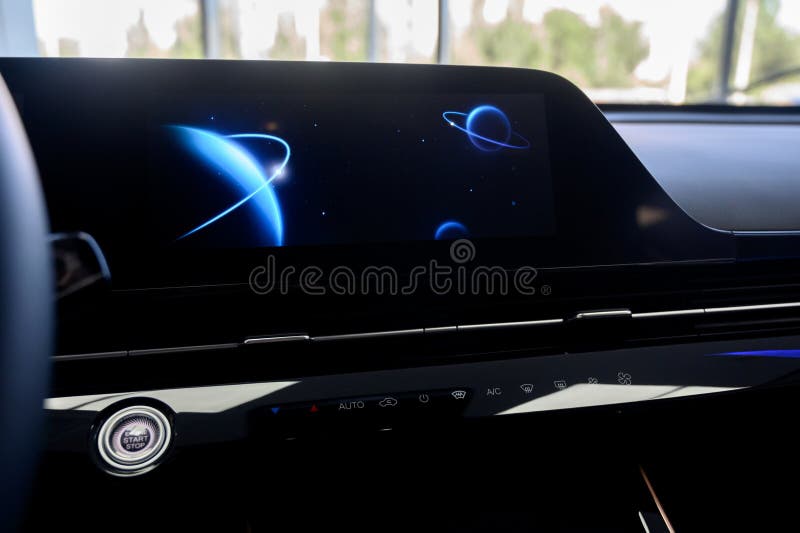 Main Screen in Modern Car Dashboard Stock Photo - Image of design, mode ...