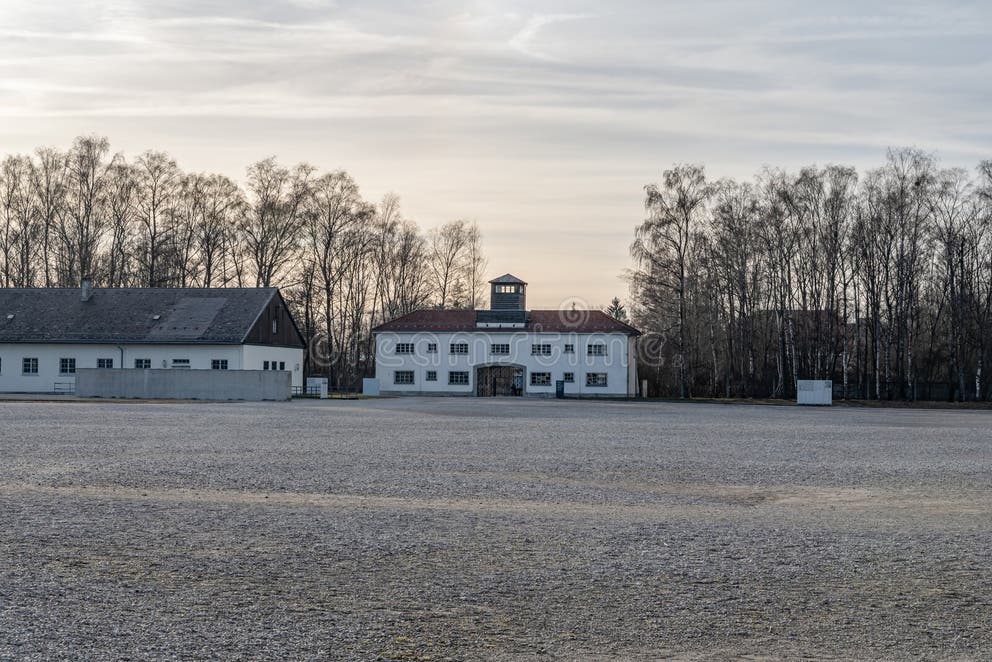 Main Security Building, Entrance at Dachau Concentration Camp in Dachau ...