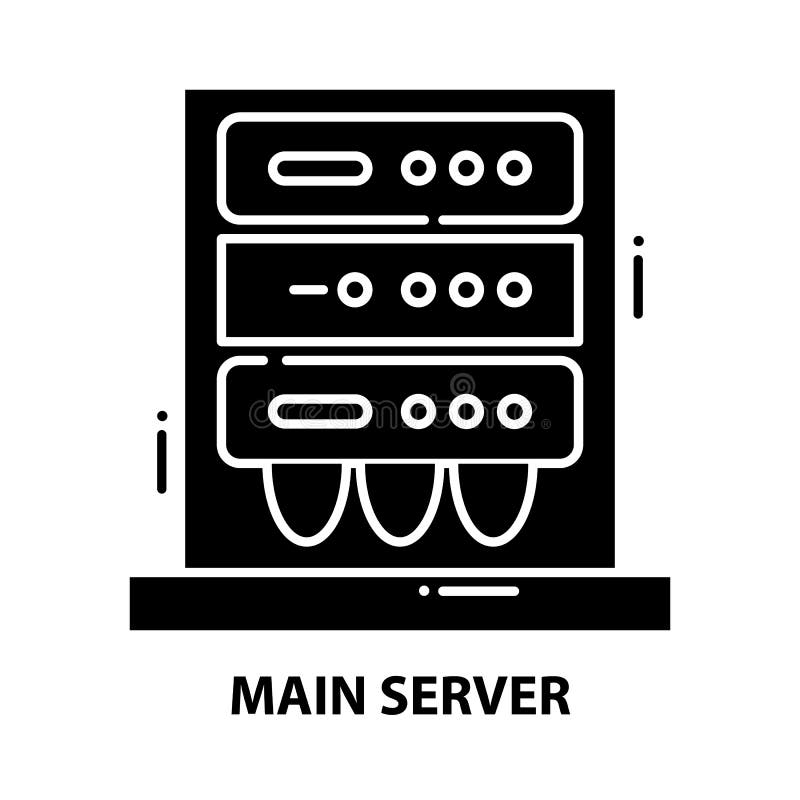 Main Server Icon, Black Vector Sign with Editable Strokes, Concept ...