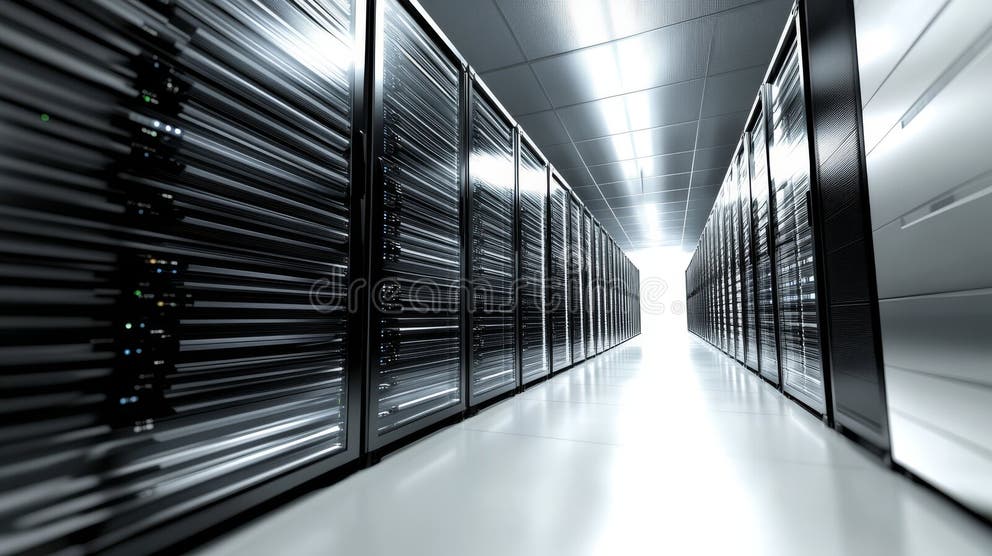 A Main Server Room Equipped with State-of-the-art Data Processing and ...