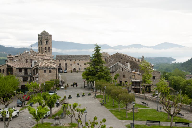 Ainsa Medieval Romanesque Village Street Spain Stock Image - Image of ...