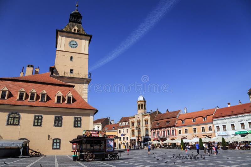 The Main Square in the Brasov City, Romania Editorial Image - Image of ...