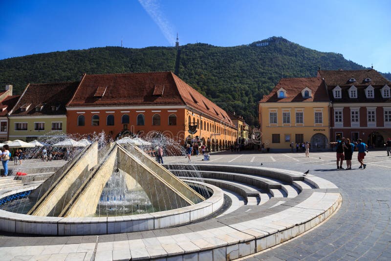 The Main Square in the Brasov City, Romania Editorial Photo - Image of ...