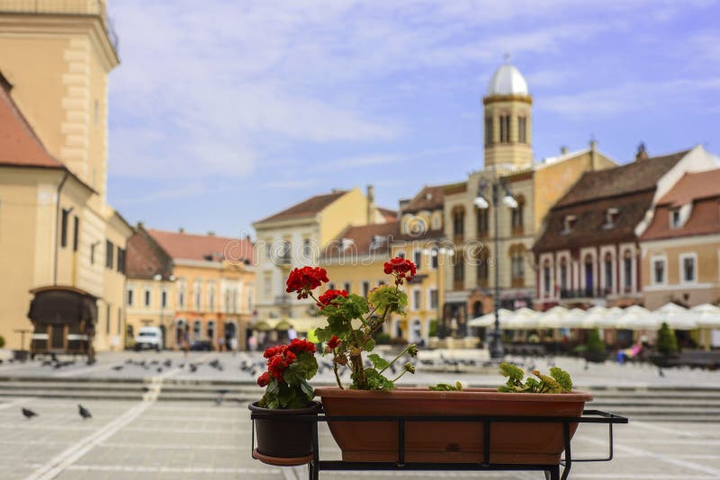Main square in Brasov stock photo. Image of visitor, travel - 44811632