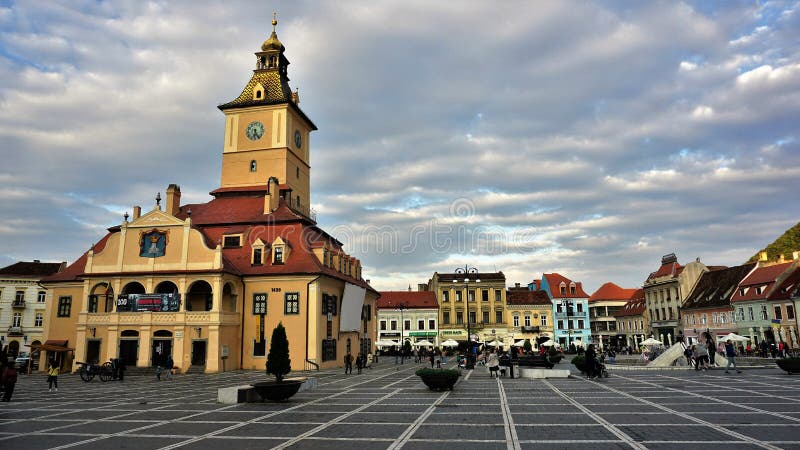 The Main Square of Brasov, Romania. Editorial Stock Image - Image of ...