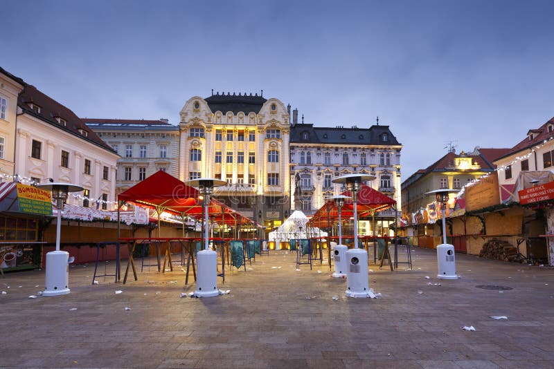 Main square in Bratislava. editorial stock photo. Image of street ...