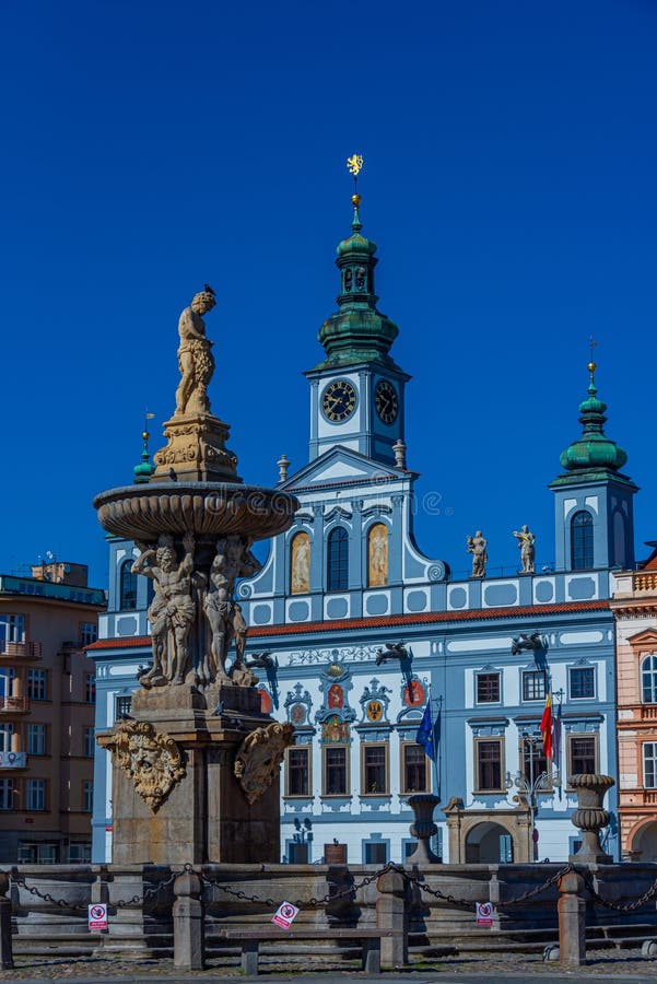 The Main Square in Ceske Budejovice, Czech Republic Stock Image - Image ...