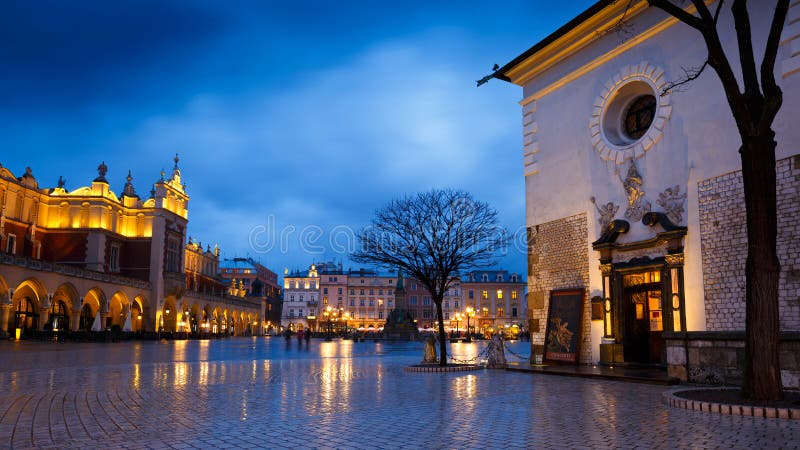 Main square in Krakow. editorial image. Image of travel - 52684400