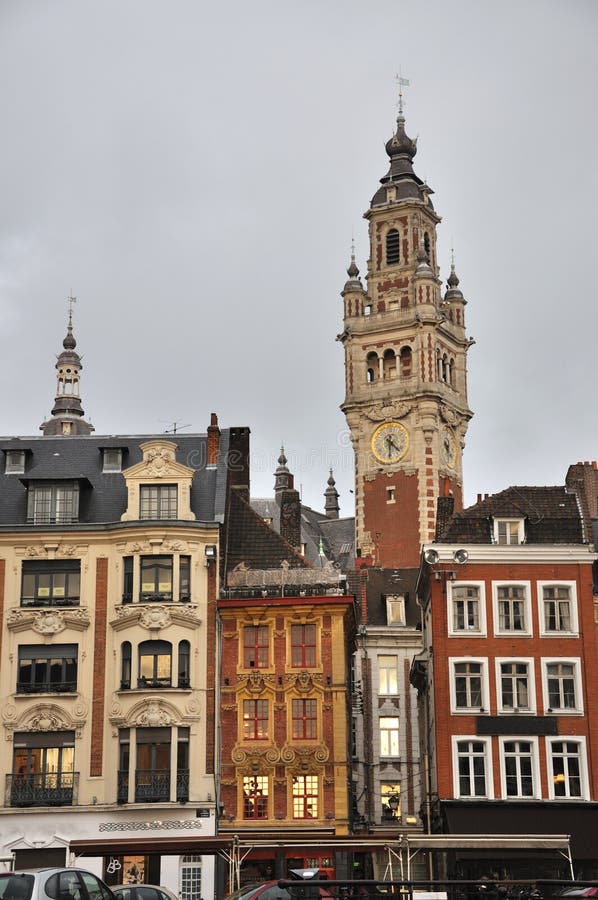 Belfry on the Main Square of Lille, France Stock Image - Image of ...