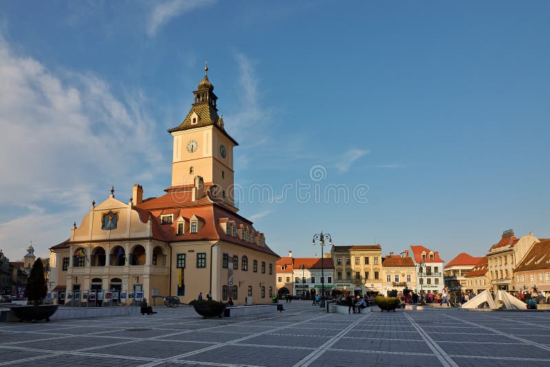 The Main Square of the Medieval City of Brasov,Romania Editorial Stock ...