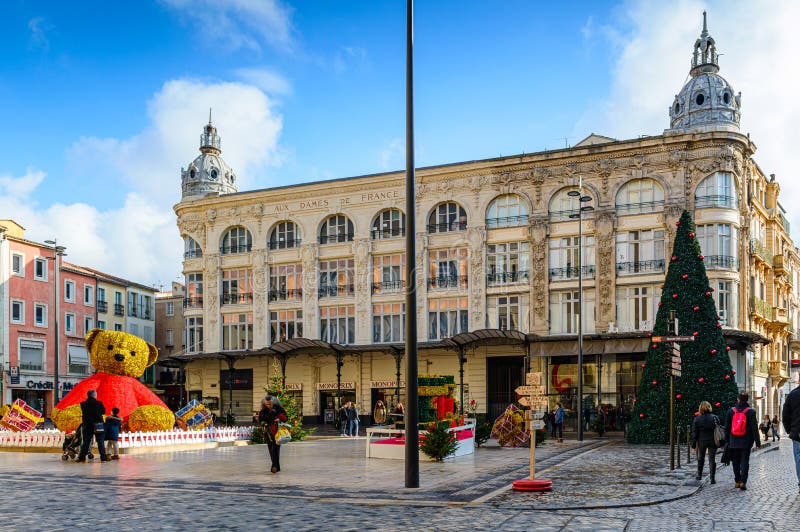 The Main Square of Narbonne, France. Editorial Stock Image - Image of ...
