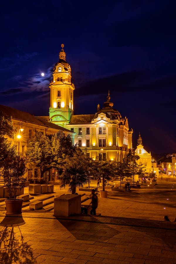 Main Square Night Pecs Hungary Stock Photos - Free & Royalty-Free Stock ...