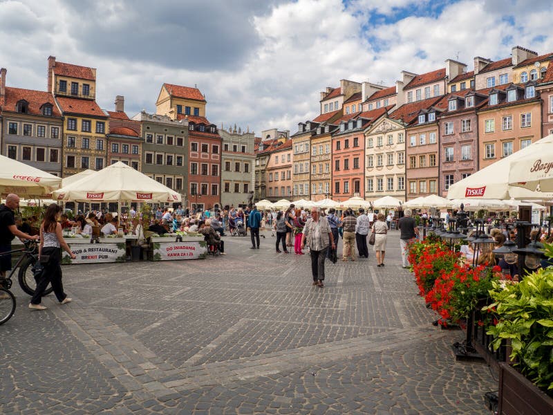 Main Square of the Old City in Warsaw Editorial Stock Image - Image of ...