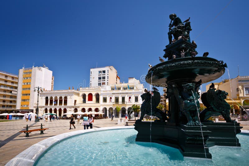 Fountain, King George Square, Patras, Greece Editorial Image - Image of ...