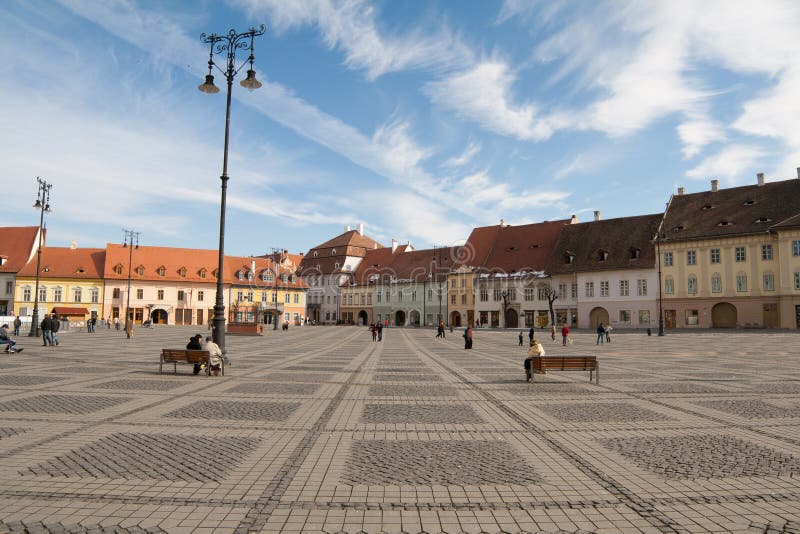 The Main Square in Sibiu, Romania Editorial Image - Image of european ...