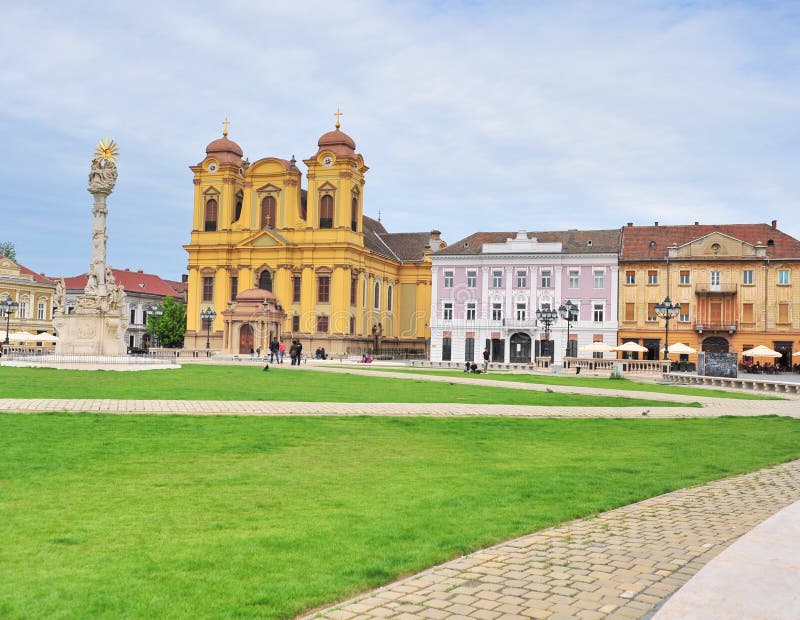 Main Square of Timisoara Old Town, Romania Stock Image - Image of city ...