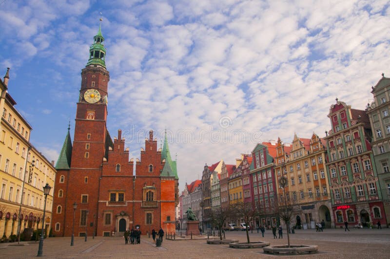 Main Square in Wroclaw Poland Editorial Stock Photo - Image of square ...