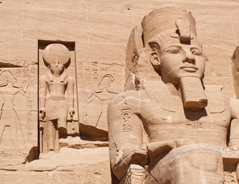 Main Statues of Pharaoh Ramses II at Abu Simbel Temple. Egypt Stock ...