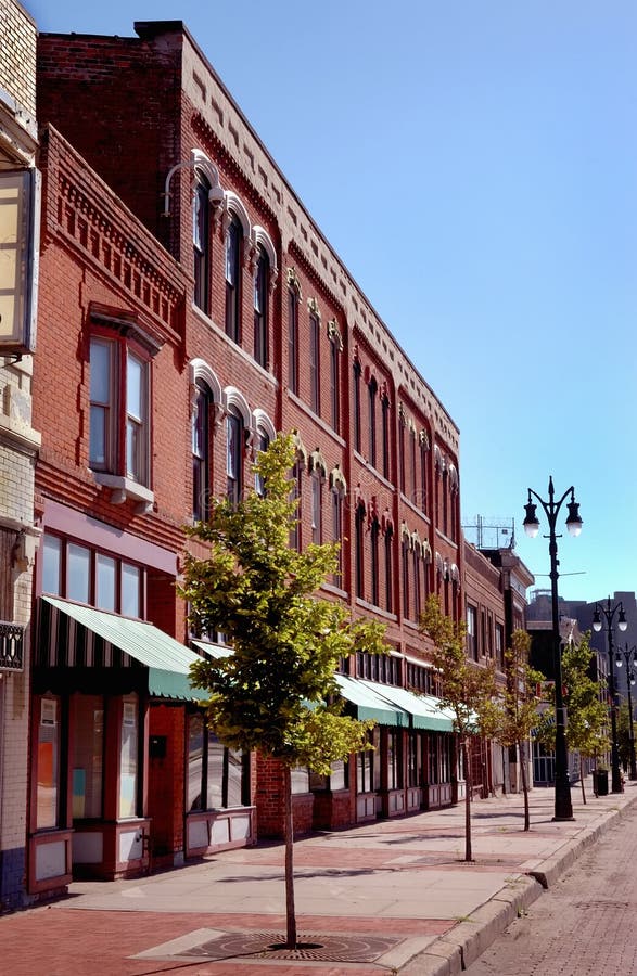 Main Street Business Promenade Stock Image - Image of building ...